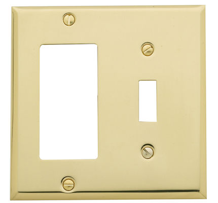Baldwin Square Bevel GFCI/Single Toggle Combo Switch Plate 4743