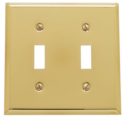 Baldwin Square Bevel Double Toggle Switch Plate 4761