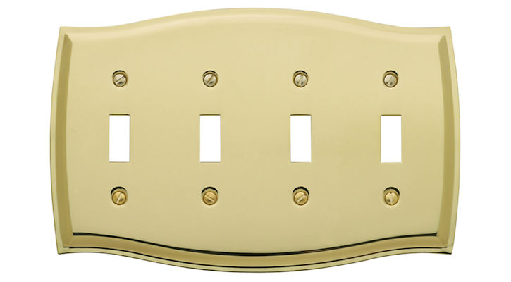 Baldwin Colonial Quad Toggle Switch Plate 4782